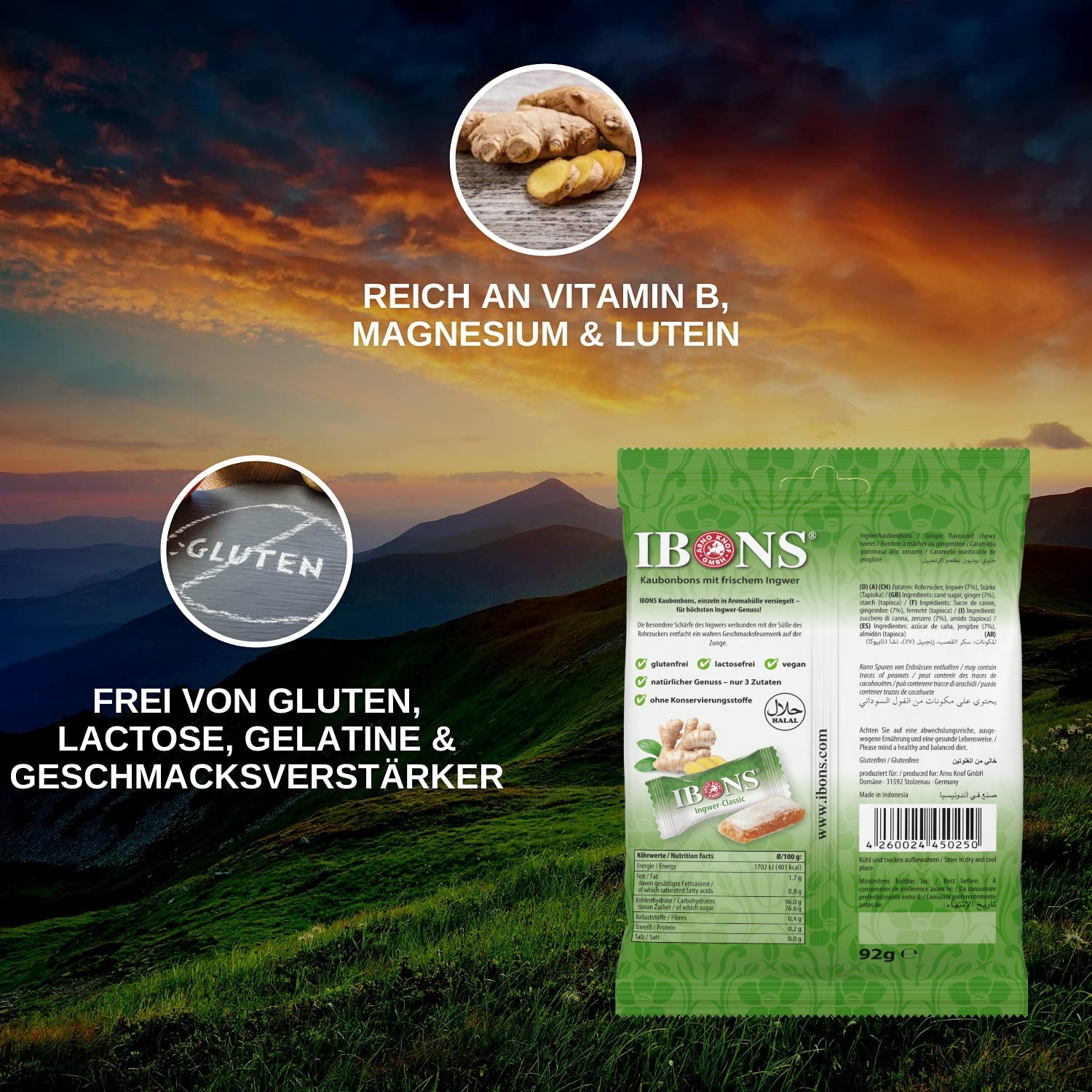 IBONS Classic Ingwer Kau Bonbon Original Ingwerbonbon Kaubonbon – ibons ...